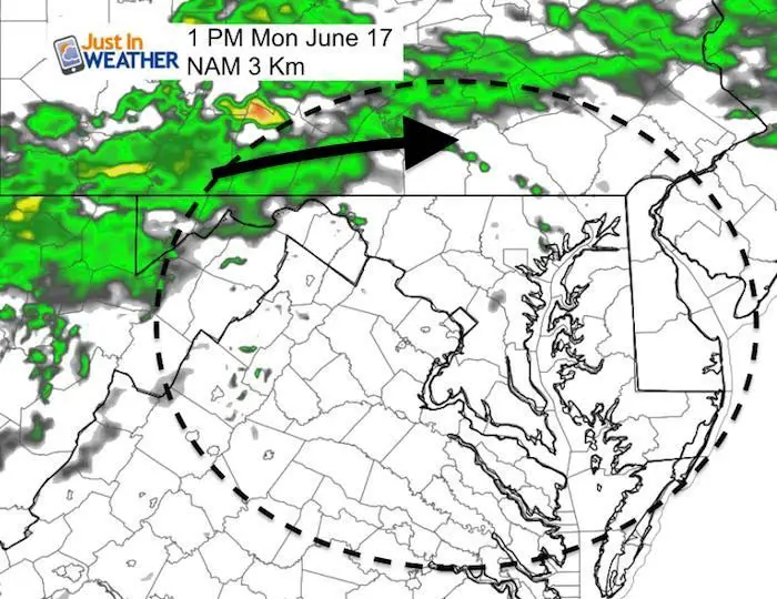 Monday June 17 Flash Flood Watch And Severe Storm Risk - Just In Weather